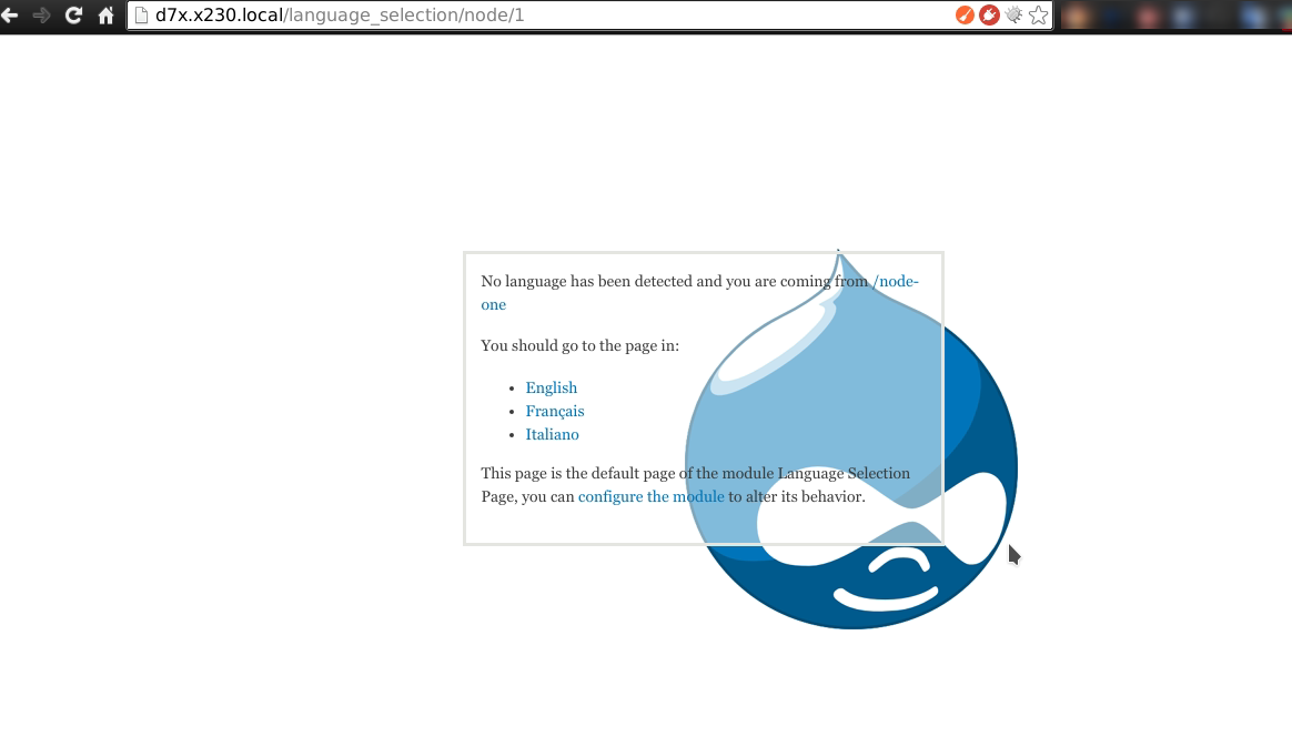 Language Selection Page